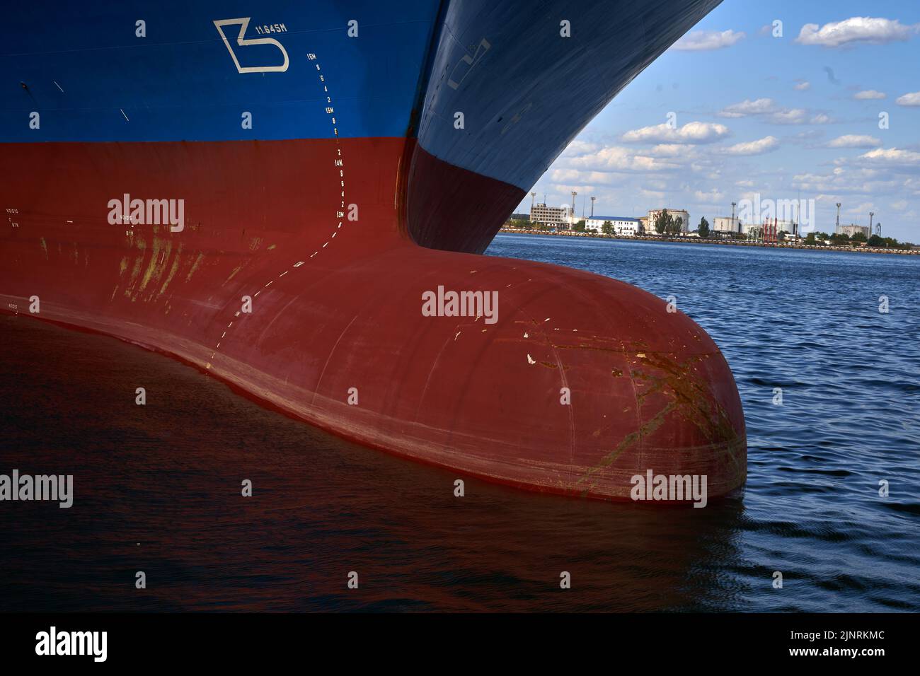 Odessa, Ukraine SIRCA 2019: container ship close - up. Part of large ...