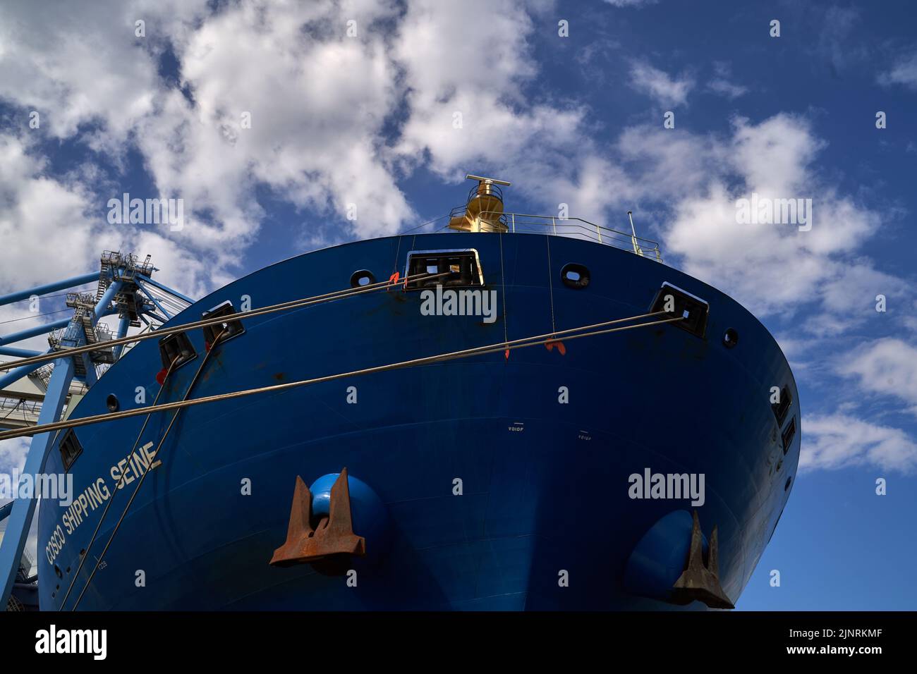 Odessa, Ukraine SIRCA 2019: container ship close - up. Part of large ...