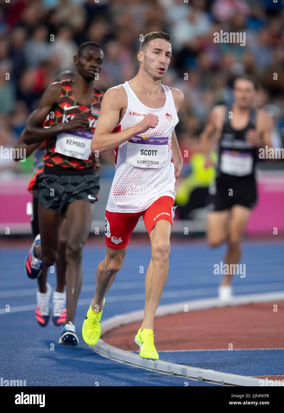 Marc Scott of England competing in the men’s 5000m final at the Commonwealth Games at Alexander ...
