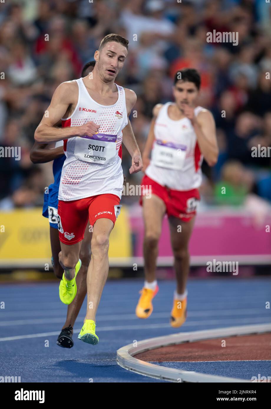 Marc Scott of England competing in the men’s 5000m final at the Commonwealth Games at Alexander ...
