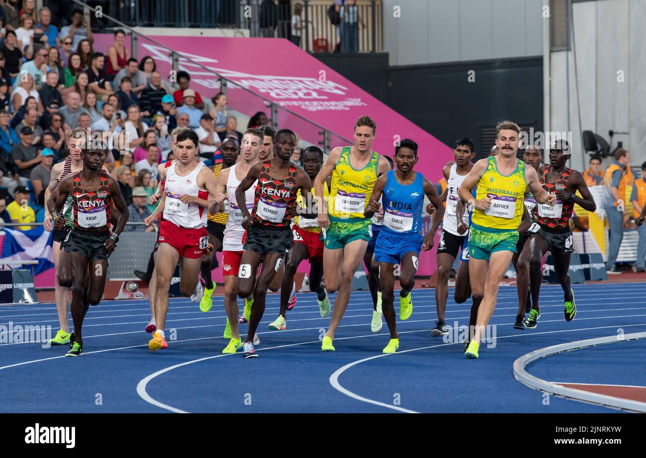 Men’s 5000m final start at the Commonwealth Games at Alexander Stadium, Birmingham, England, on ...