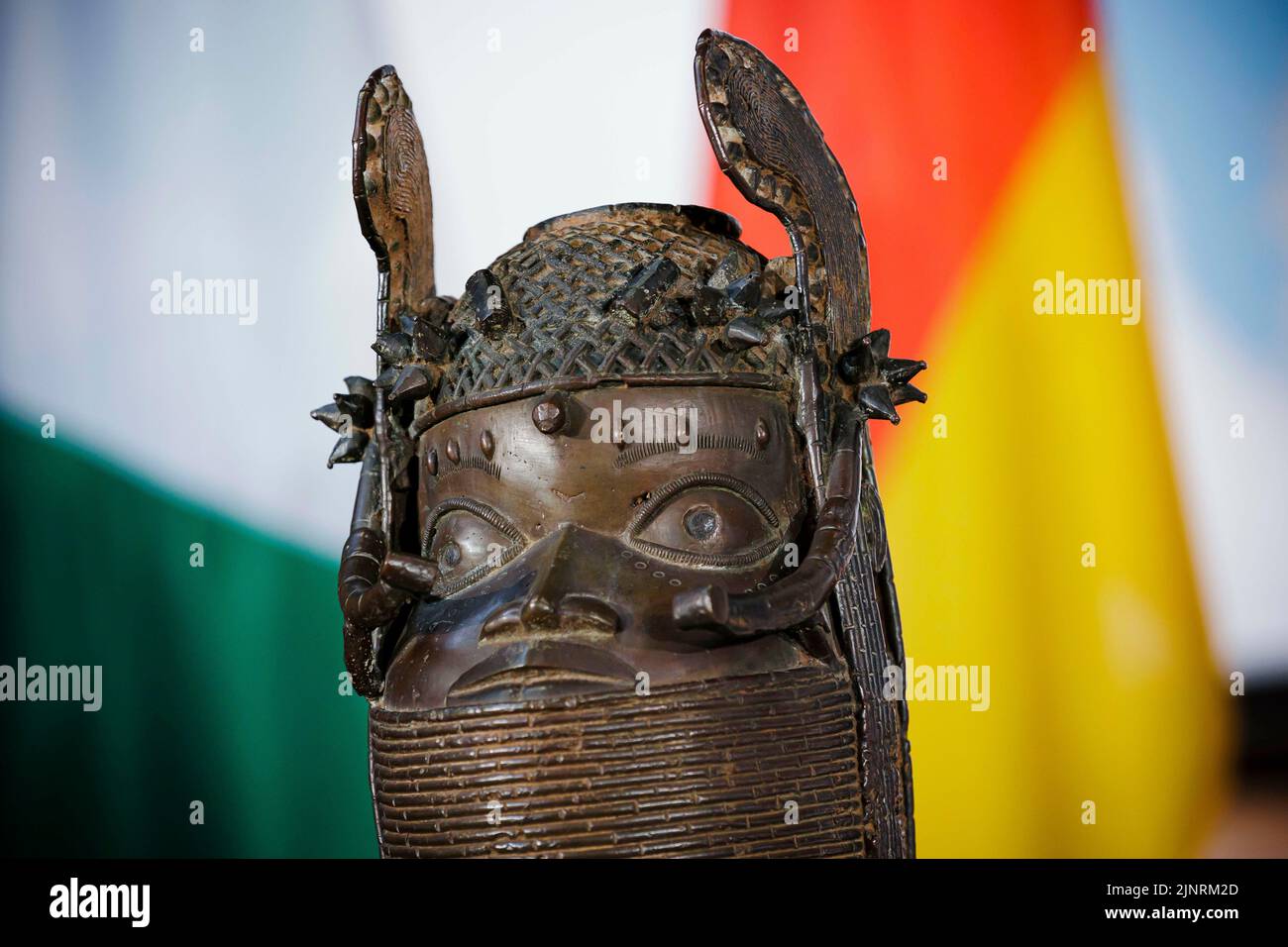 Detail shot of a so-called Benin bronze, taken during an event on the ...