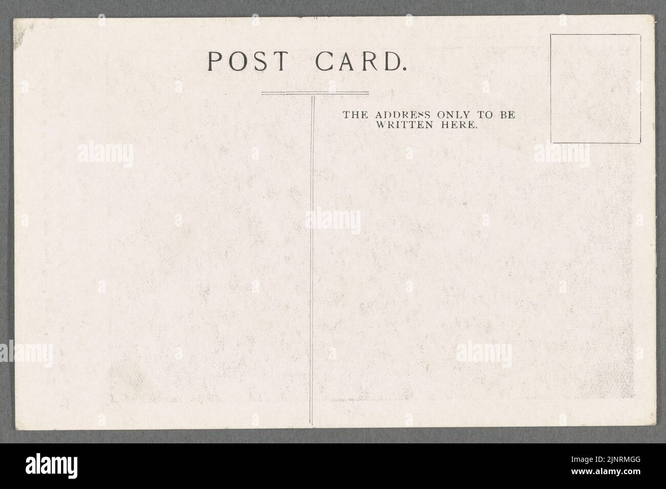 Blank postcard isolated in high resolution. Reverse side of an old ...
