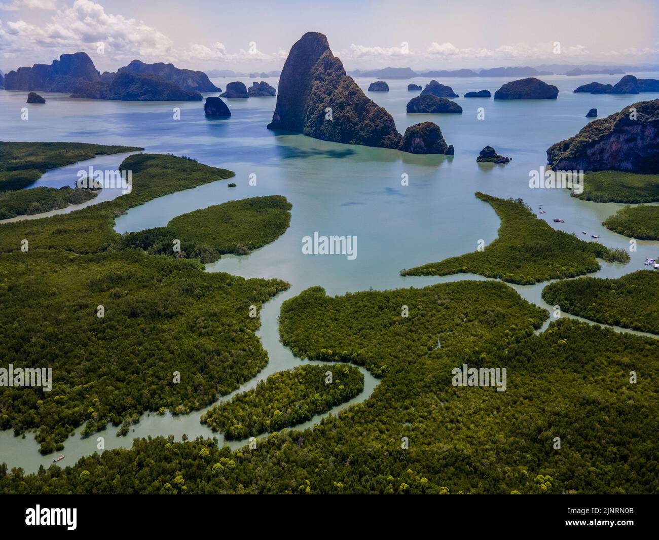 Phang Nga, Thailand. 13th Aug, 2022. An aerial view of Phang Nga Bay ...