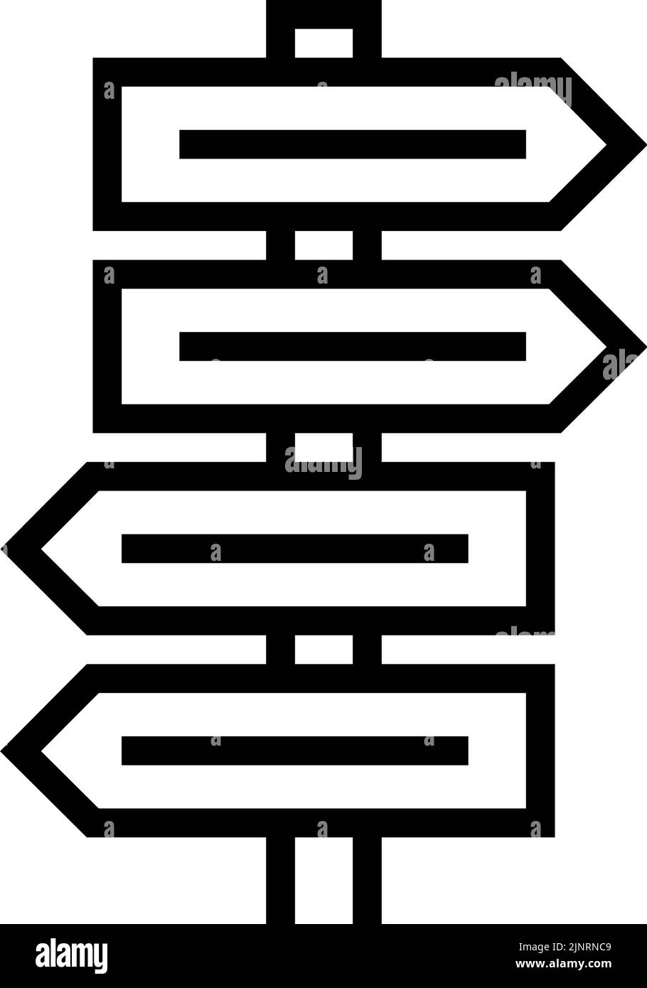 signpost with road signs line icon vector illustration Stock Vector ...