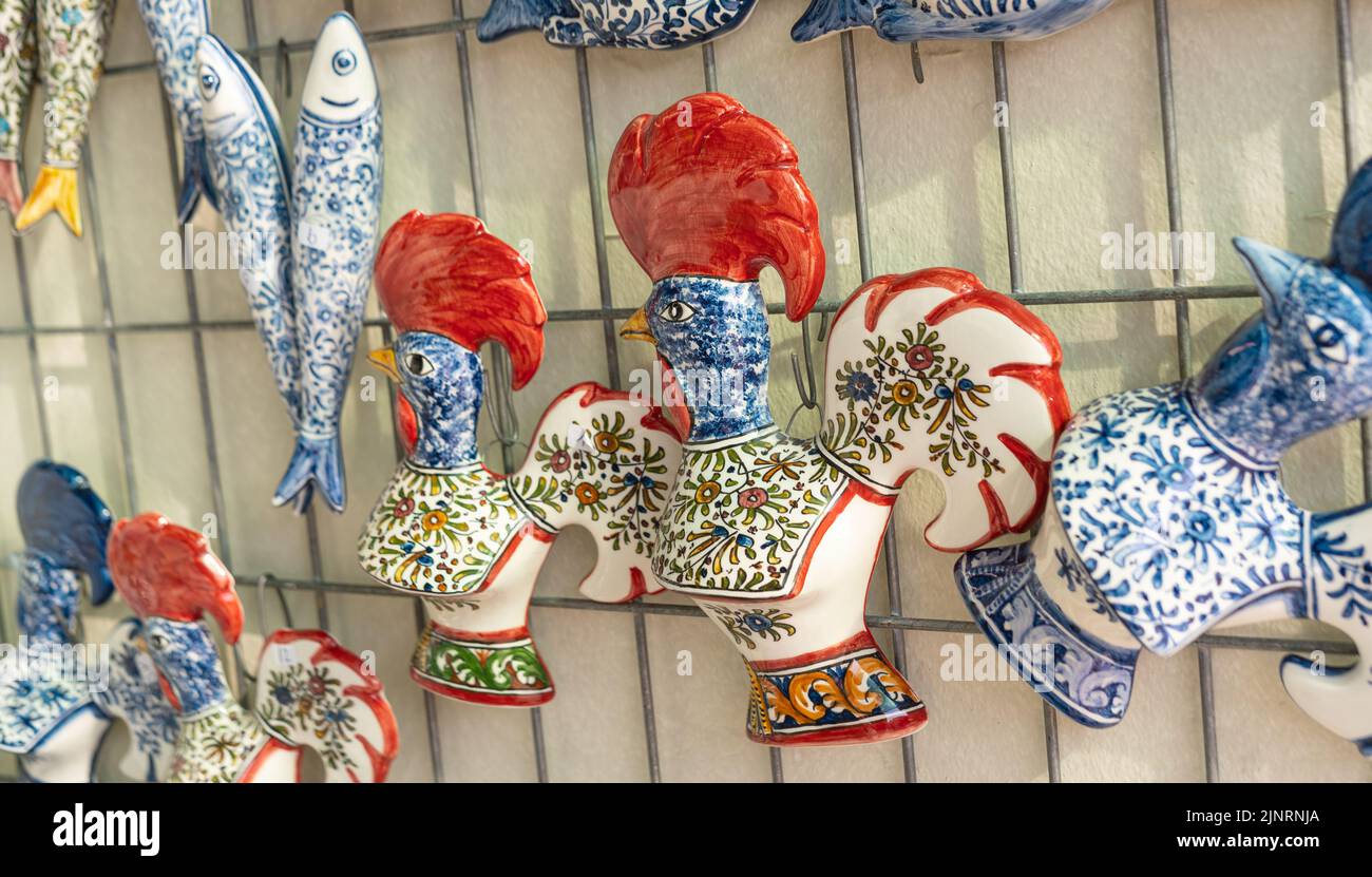 traditional Portuguese ceramic roosters Stock Photo - Alamy