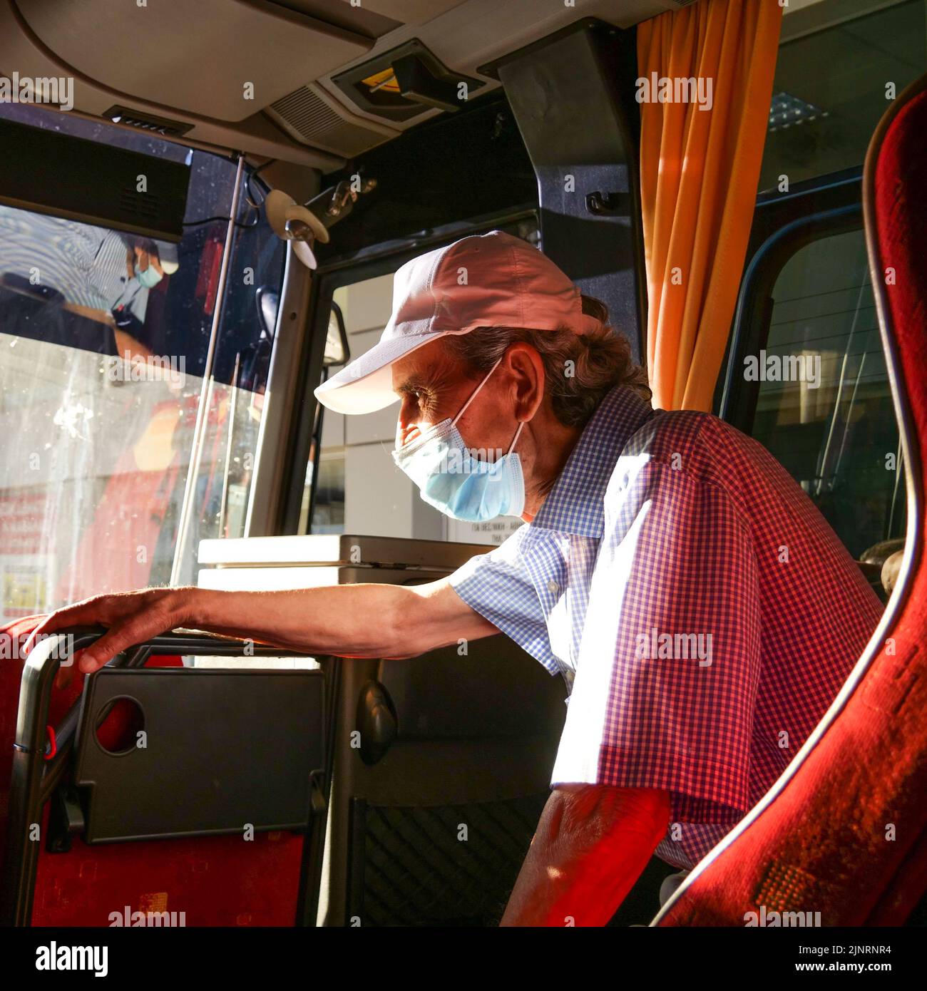 Travelling by bus, Kavala bus station, Kavala, Macedonia, North-Eastern ...