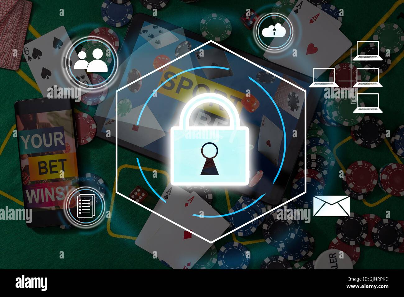 cybersecurity concept Global network security technology, business ...