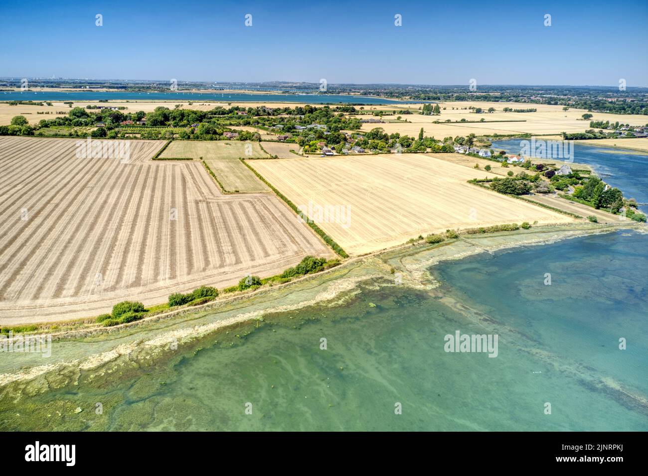 Aerial photo of the small Parish of Chidham from the Bosham estuary and ...