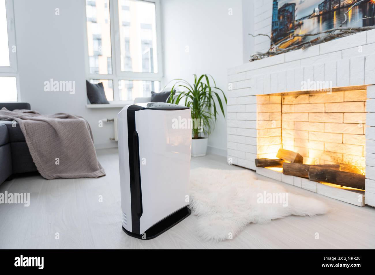 air purifier and air humidifier in the room, dry air humidification and ...