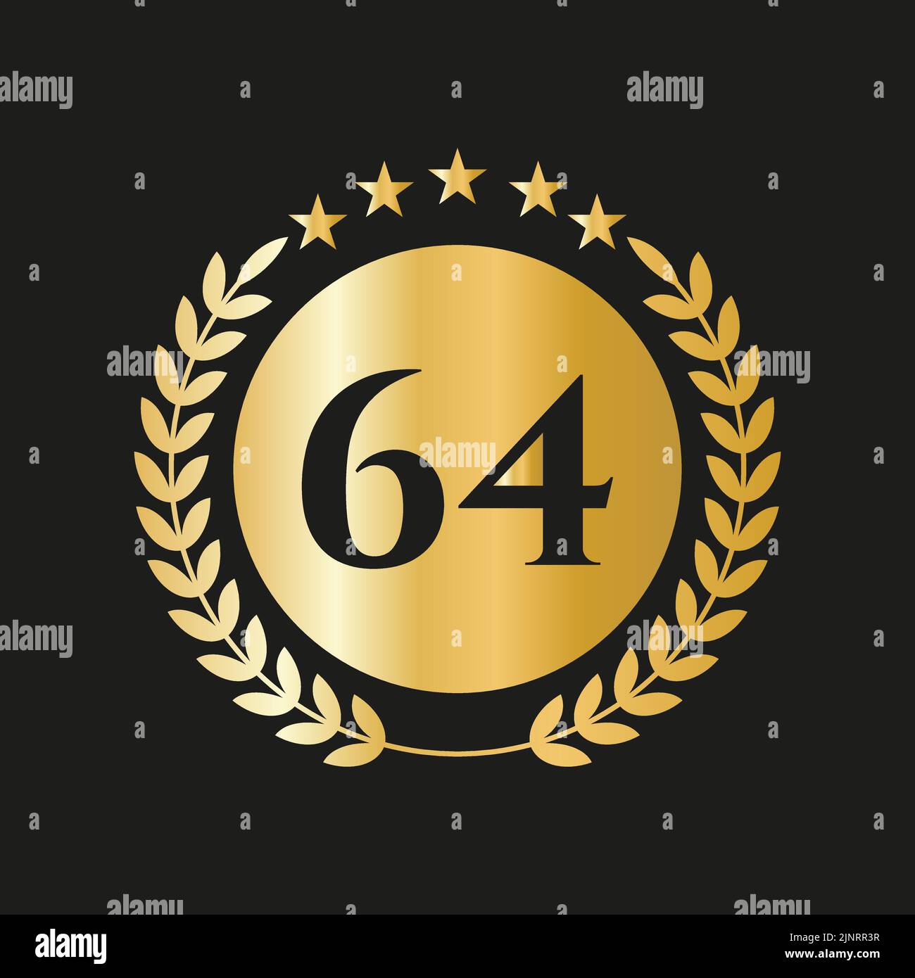 64 Years Anniversary Celebration Icon Vector Logo Design Template With ...