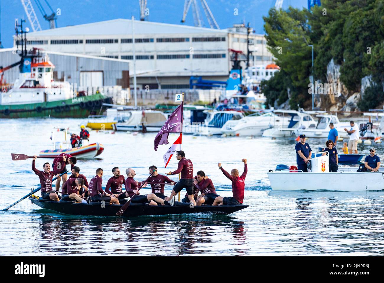Zagreb team celebrating winning of the 25th Neretva Boat Marathon in ...
