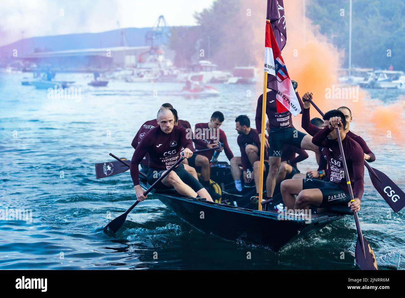 Zagreb team celebrating winning of the 25th Neretva Boat Marathon in ...