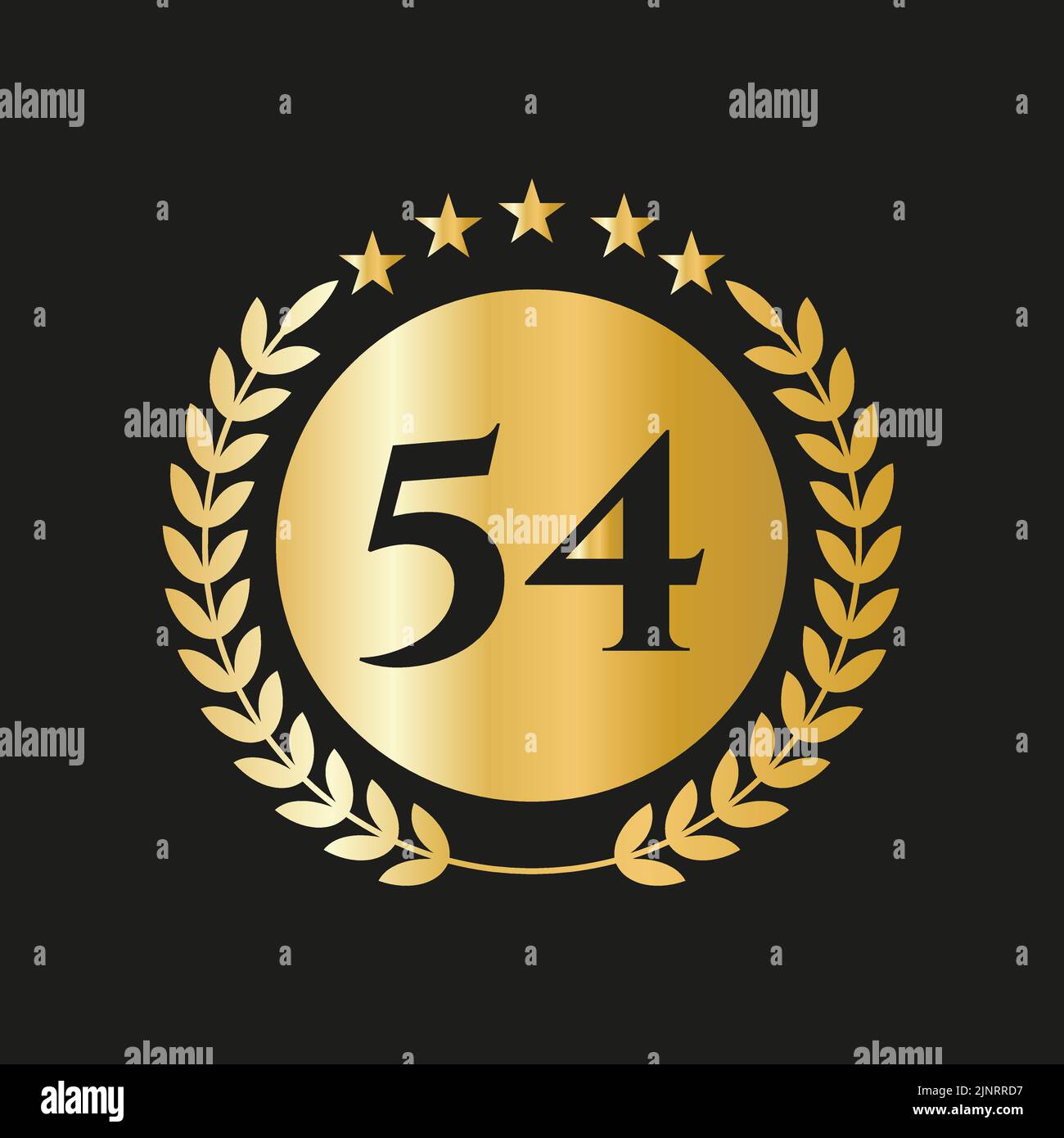 54 Years Anniversary Celebration Icon Vector Logo Design Template With ...