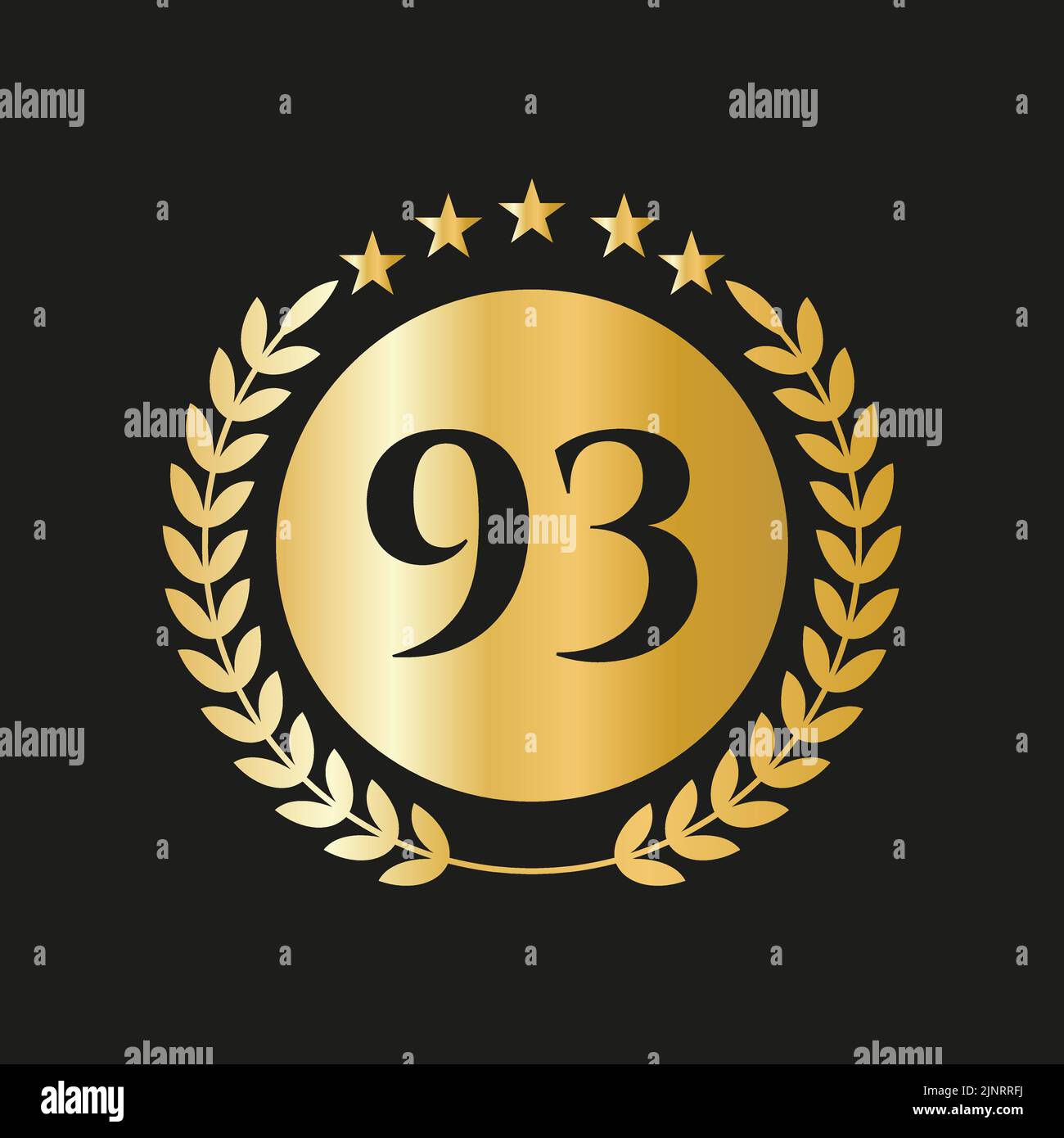 93 Years Anniversary Celebration Icon Vector Logo Design Template With ...
