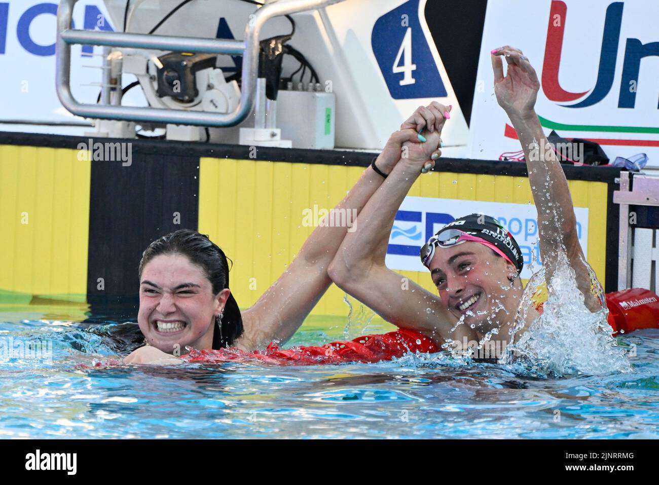 Benedetta Pilato (ITA) and Lisa Angiolini (ITA)during European Aquatics ...
