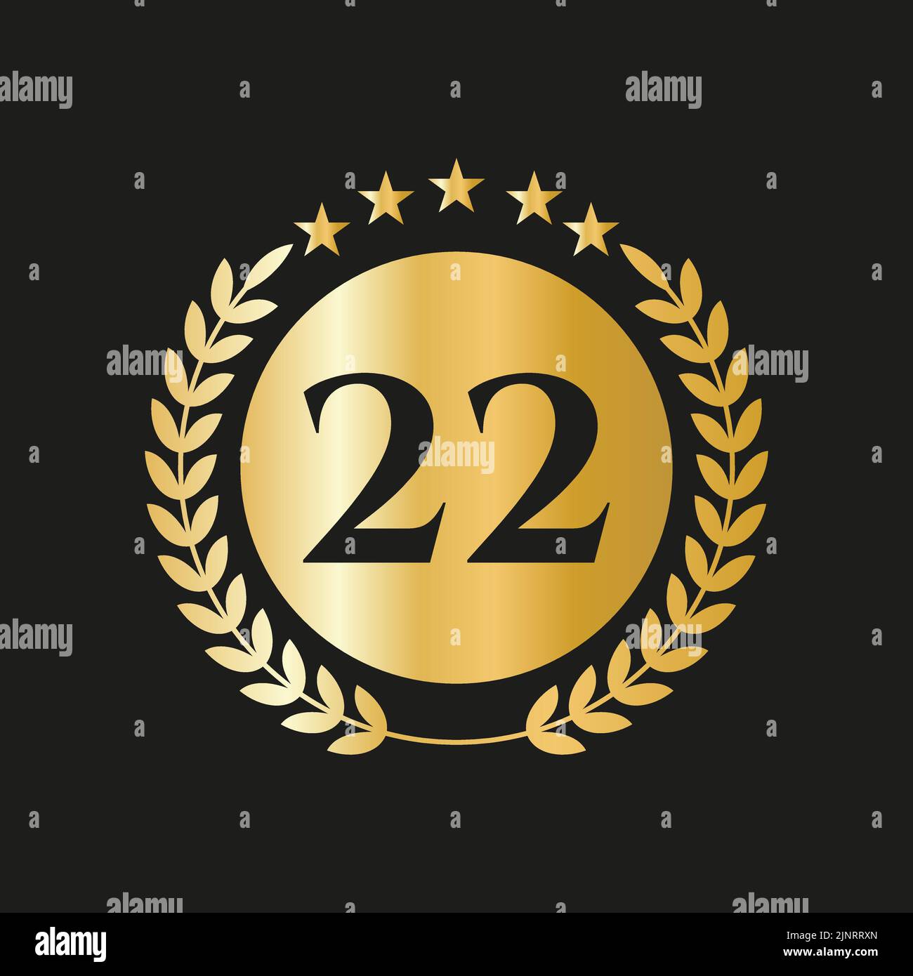 22 Years Anniversary Celebration Icon Vector Logo Design Template With ...