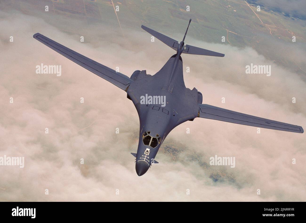 US Air Force B-1 bomber on a training mission over the midwestern ...