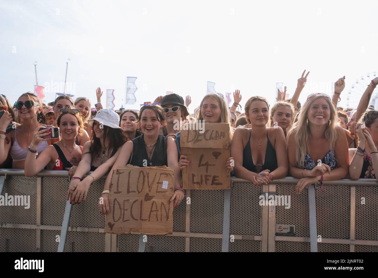 Newquay, Cornwall, UK. 13th August, 2022. Main stage crowd at ...
