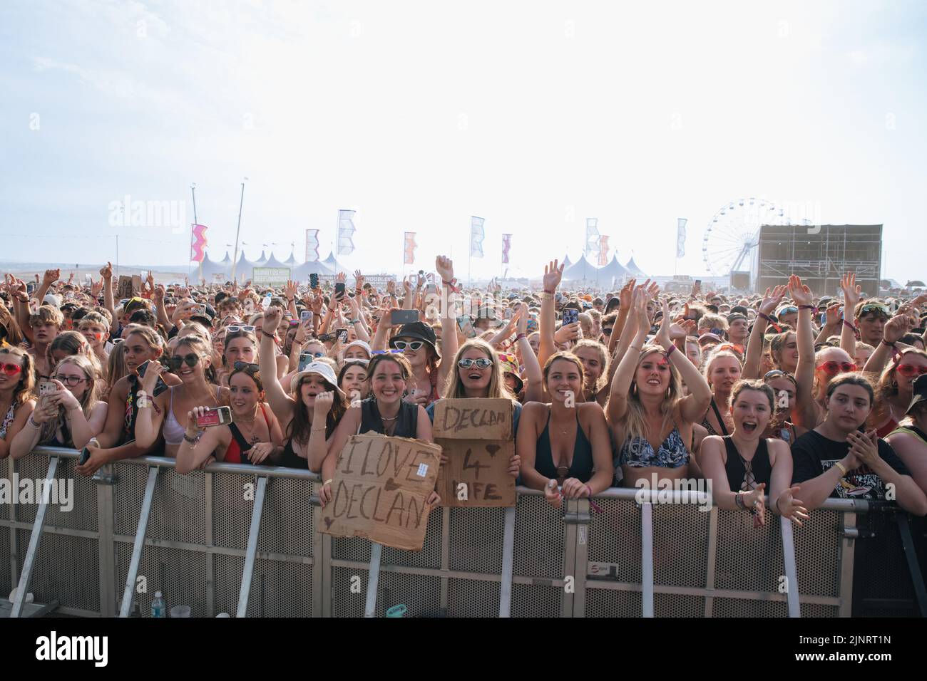 Newquay, Cornwall, UK. 13th August, 2022. Main stage crowd at ...
