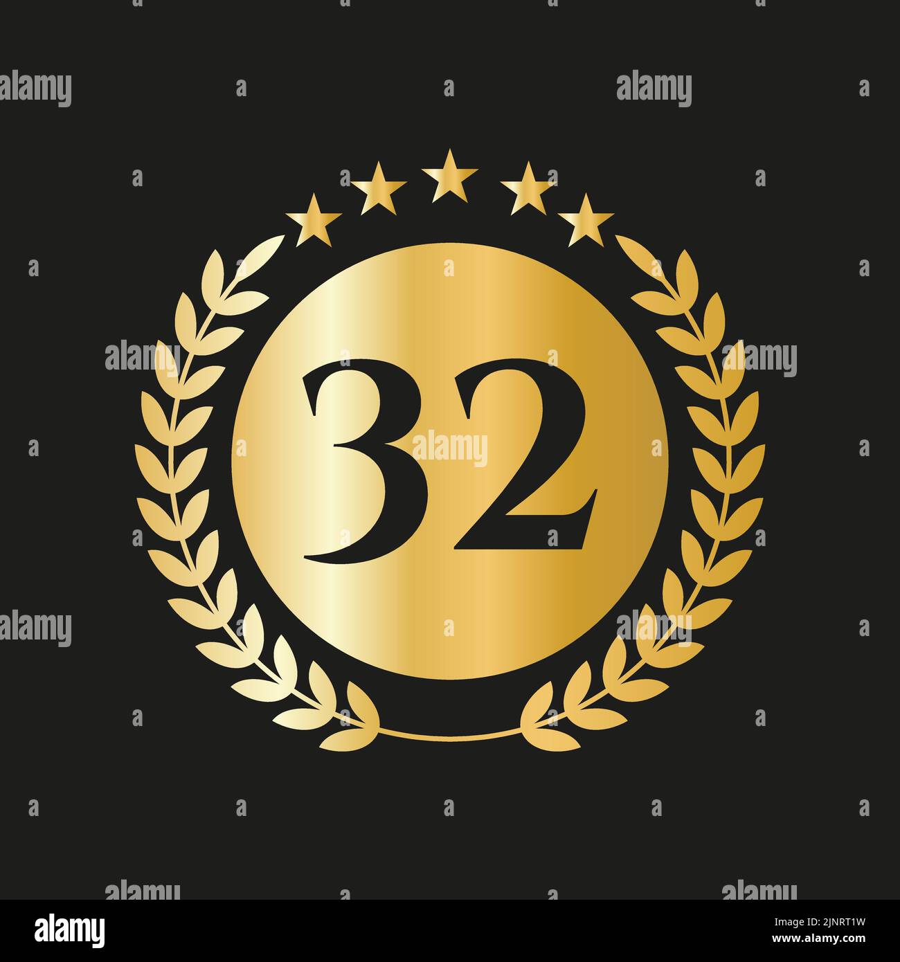 32 Years Anniversary Celebration Icon Vector Logo Design Template With ...