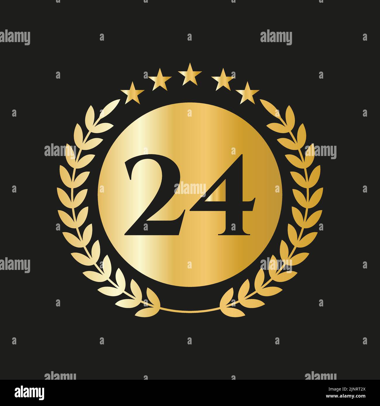24 Years Anniversary Celebration Icon Vector Logo Design Template With ...