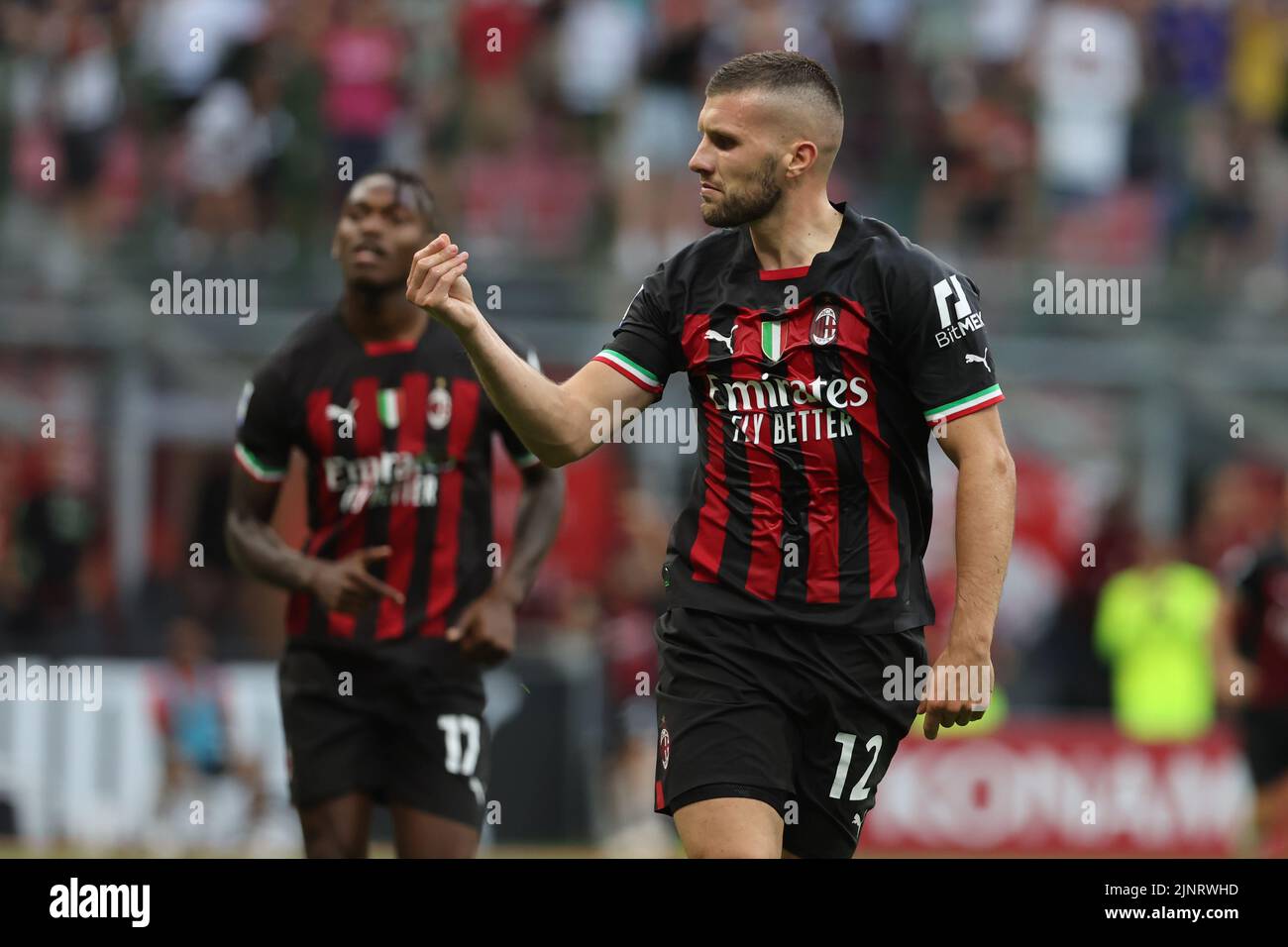 Ante Rebic of AC Milan celebrates after scoring a goal during the Serie ...