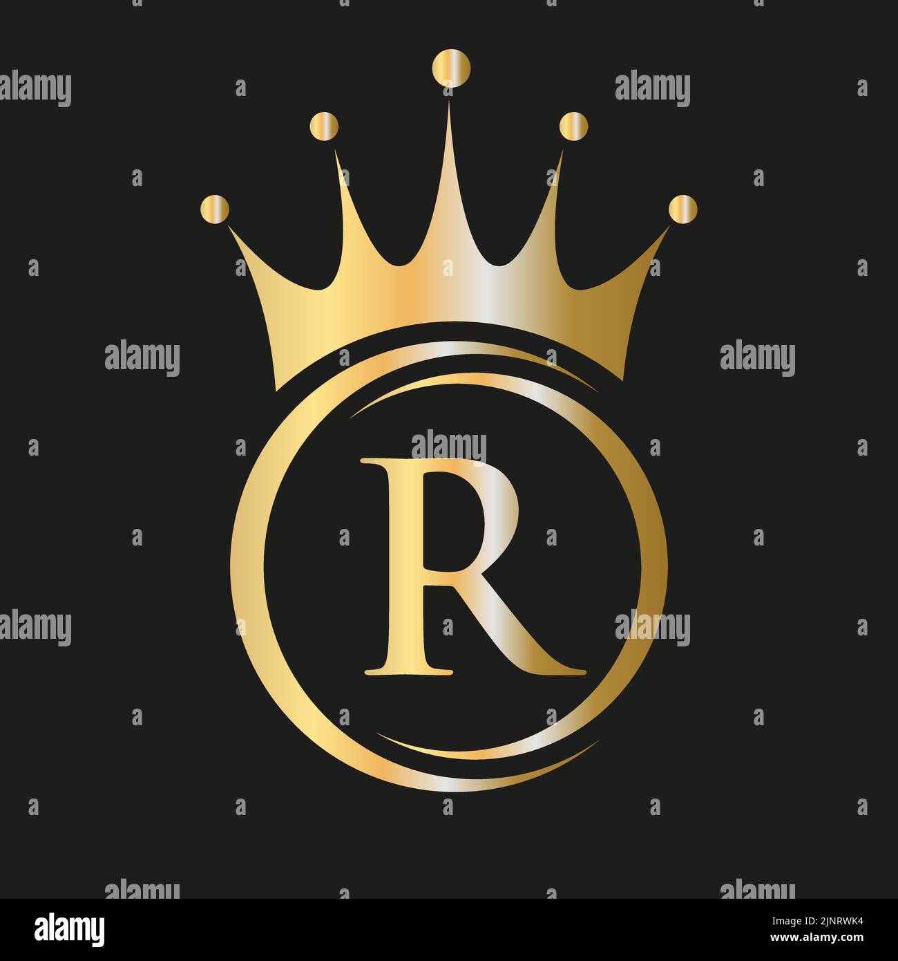 Letter R Crown Logo. Royal Crown Logo for Spa, Yoga, Beauty, Fashion ...
