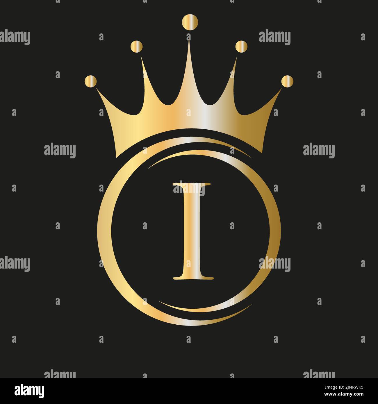Letter I Crown Logo. Royal Crown Logo for Spa, Yoga, Beauty, Fashion ...