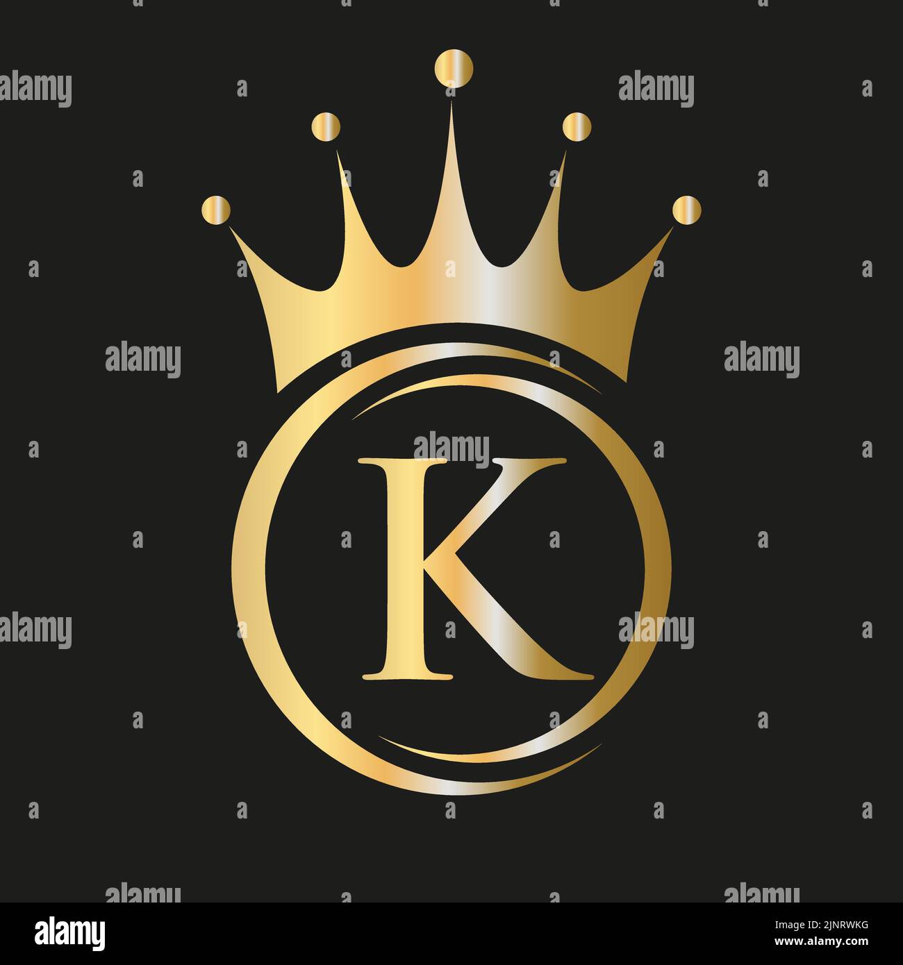 Letter K Crown Logo. Royal Crown Logo for Spa, Yoga, Beauty, Fashion ...
