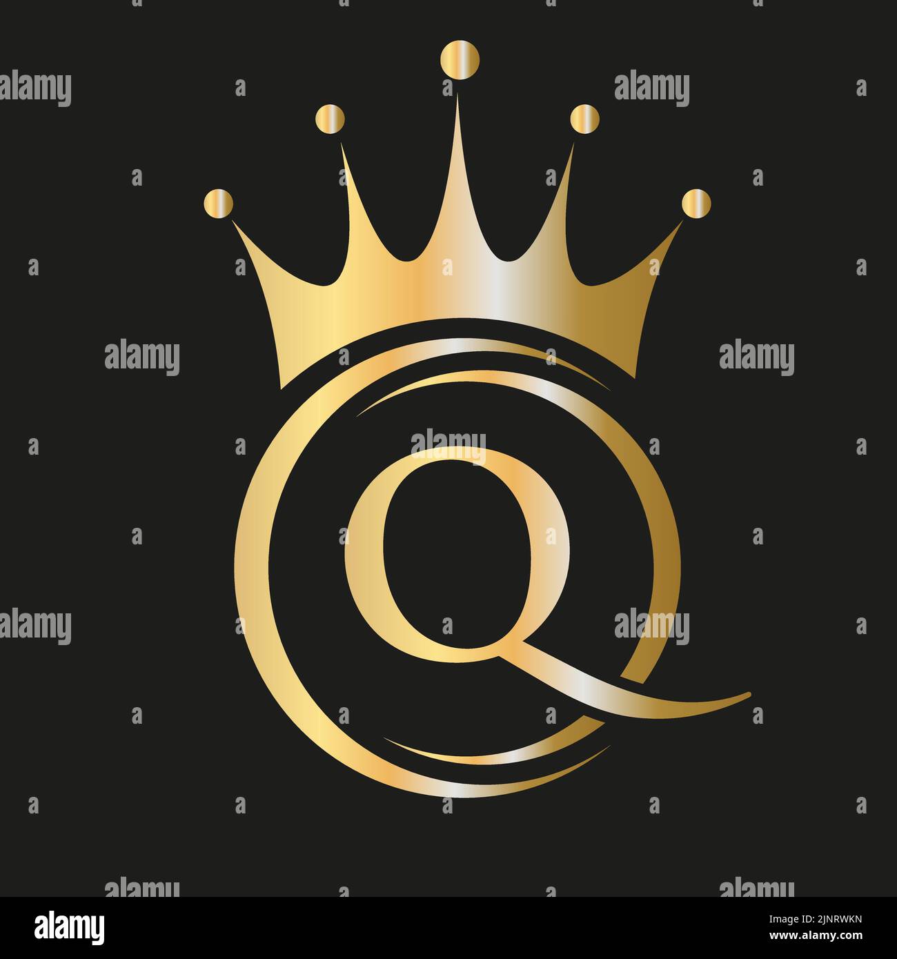 Letter Q Crown Logo. Royal Crown Logo for Spa, Yoga, Beauty, Fashion ...