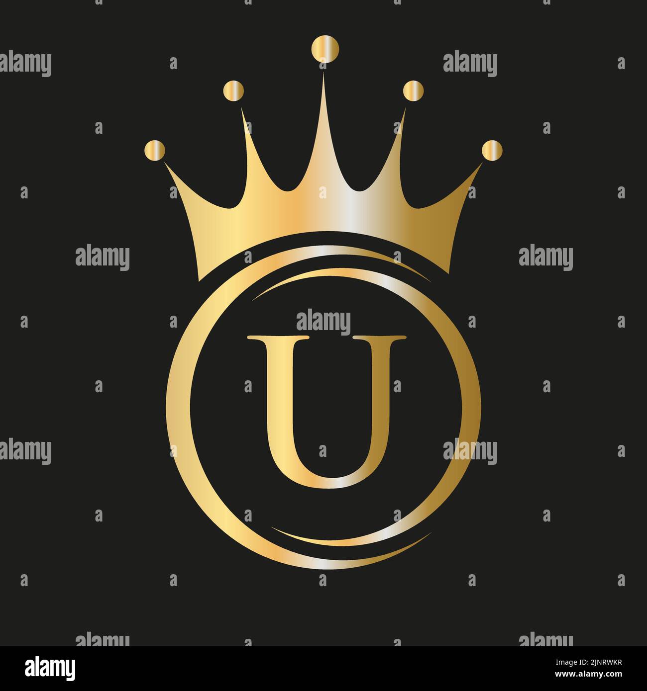 Letter U Crown Logo. Royal Crown Logo for Spa, Yoga, Beauty, Fashion ...