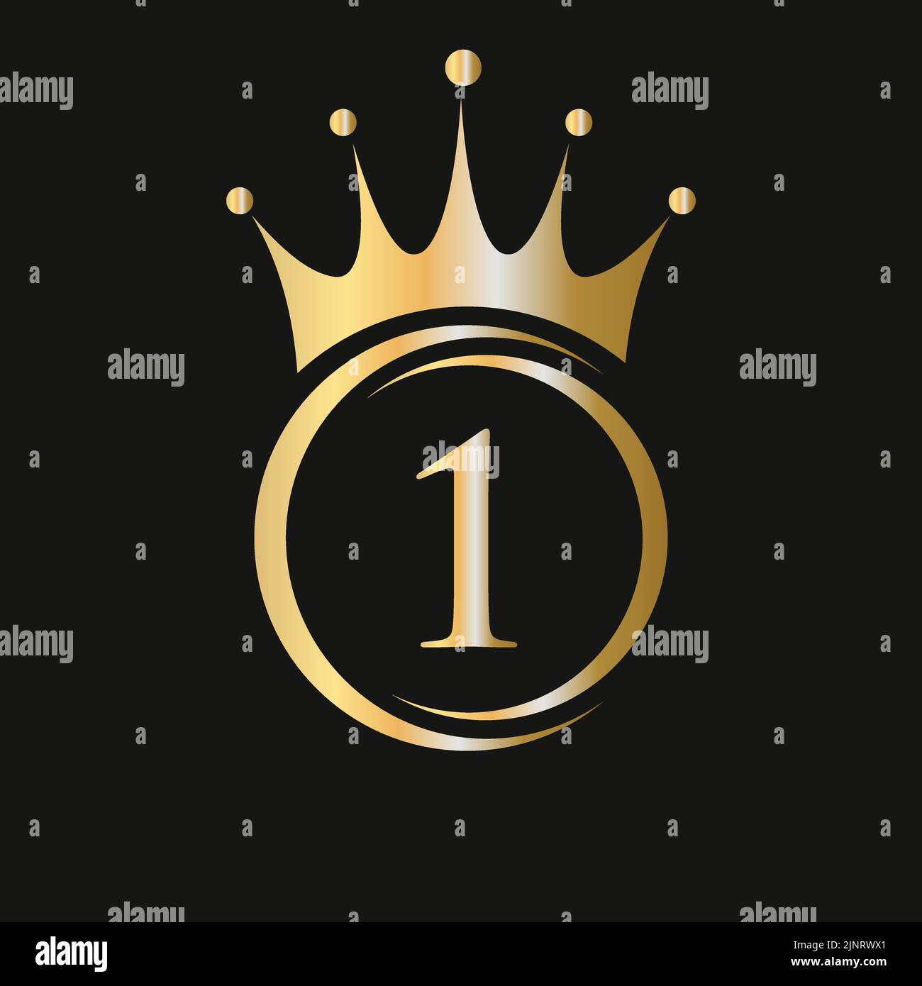 Letter 1 Crown Logo. Royal Crown Logo for Spa, Yoga, Beauty, Fashion ...