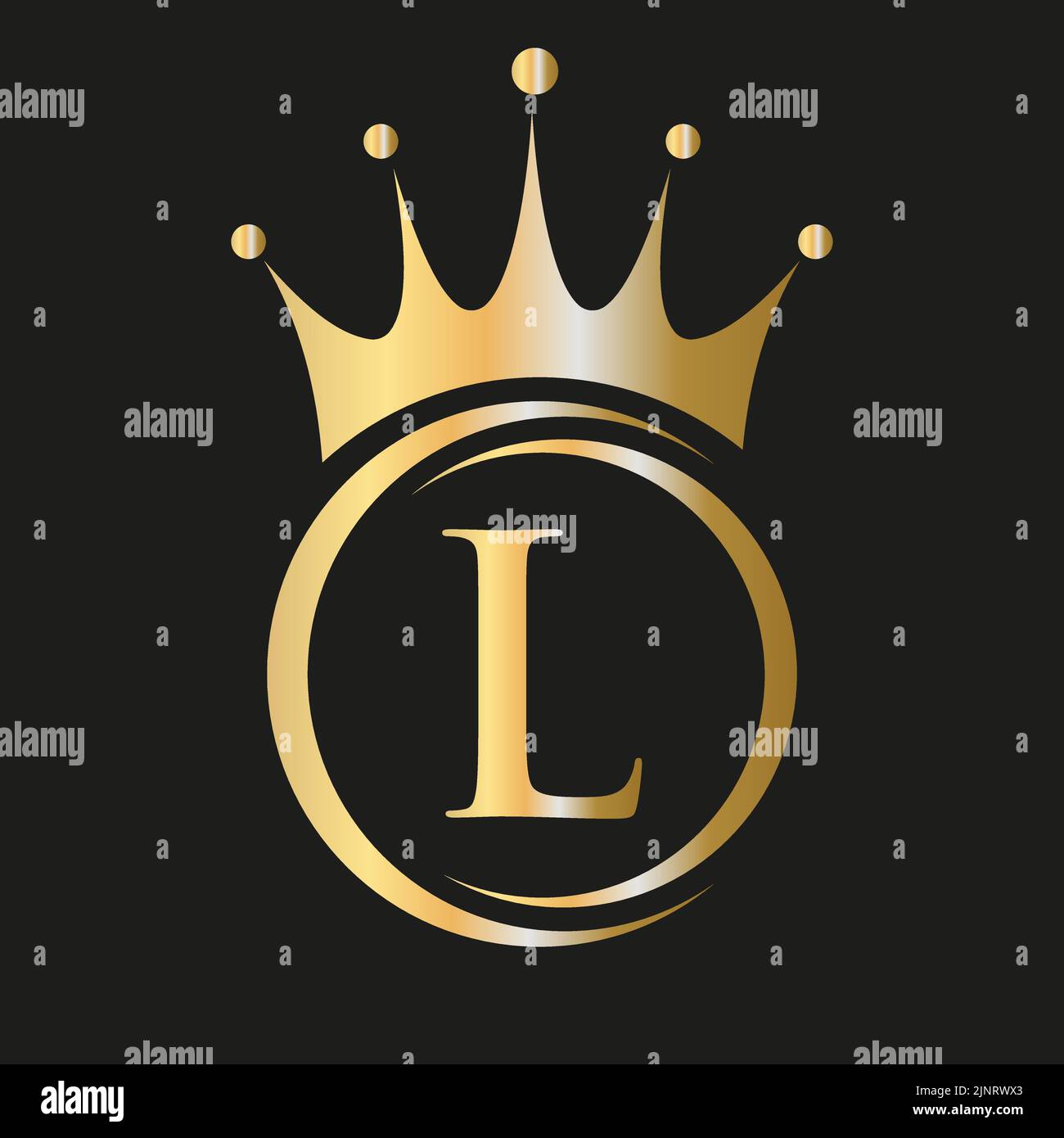 Letter L Crown Logo. Royal Crown Logo for Spa, Yoga, Beauty, Fashion ...