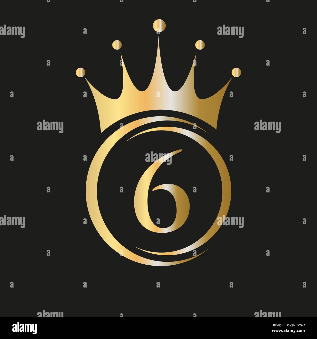 Letter 6 Crown Logo. Royal Crown Logo for Spa, Yoga, Beauty, Fashion ...