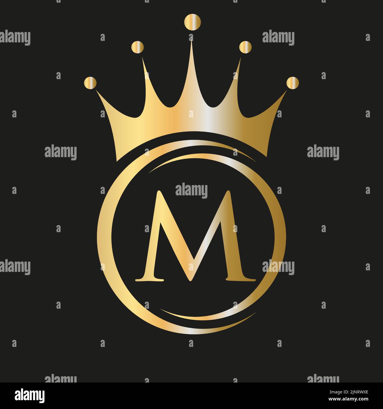 Letter M Crown Logo. Royal Crown Logo for Spa, Yoga, Beauty, Fashion ...