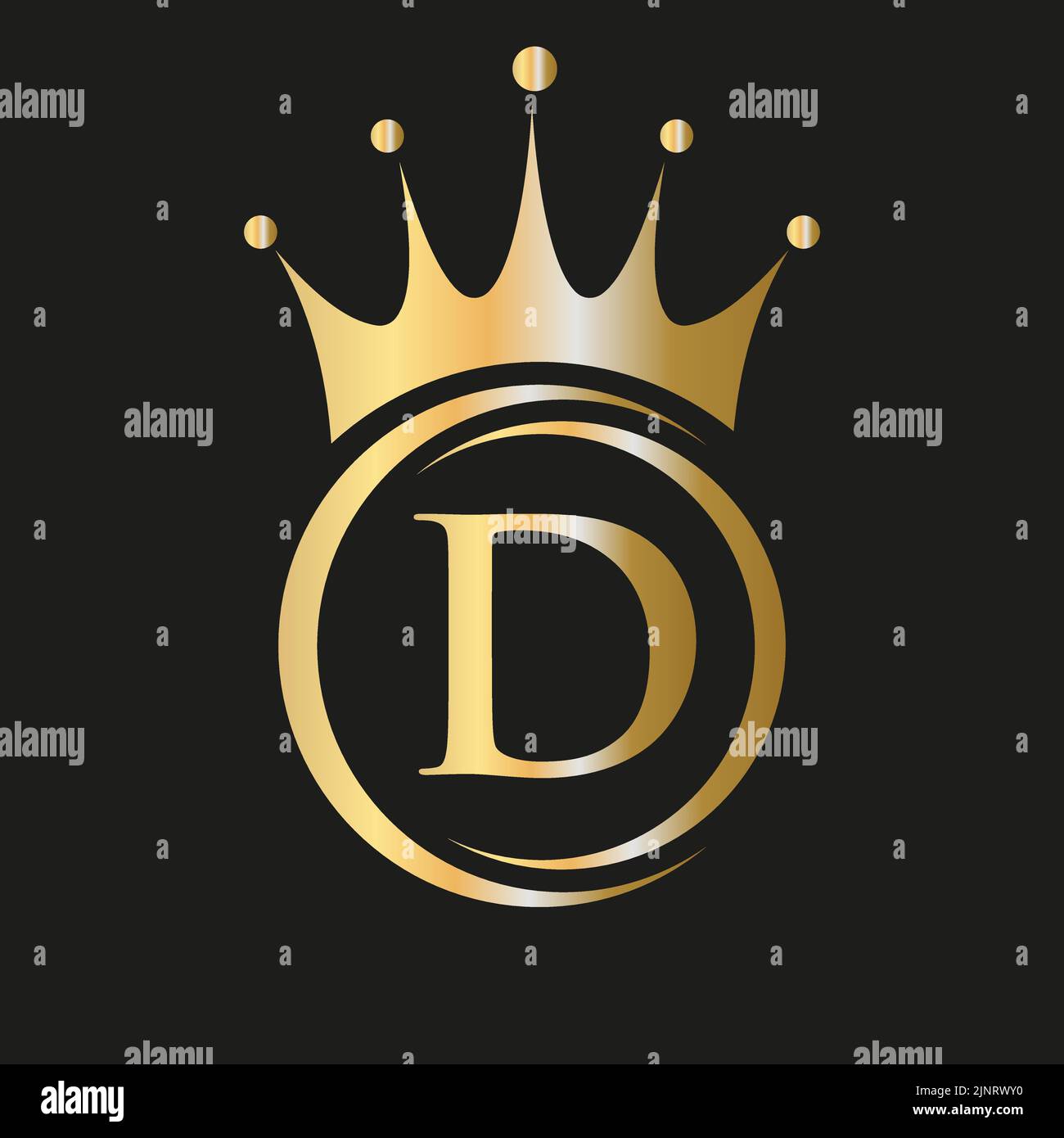 Letter D Crown Logo. Royal Crown Logo for Spa, Yoga, Beauty, Fashion ...