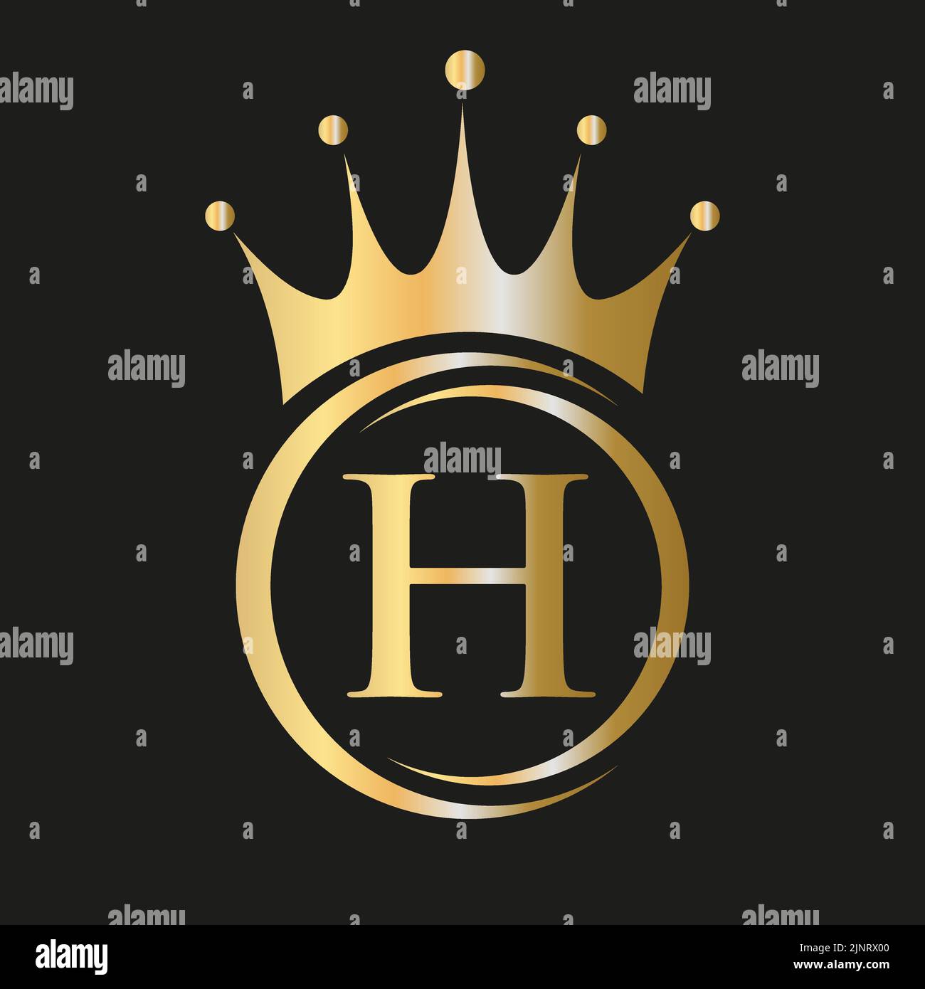 Letter H Crown Logo. Royal Crown Logo for Spa, Yoga, Beauty, Fashion ...