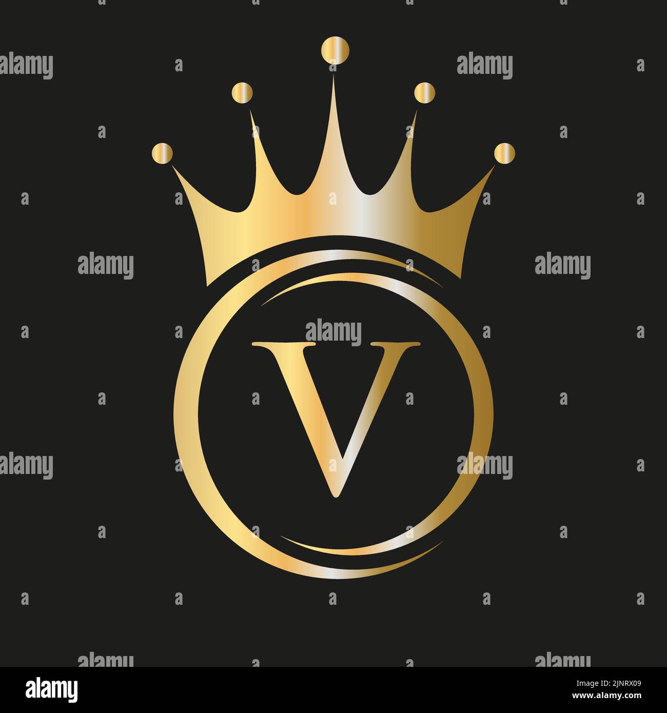 Letter V Crown Logo. Royal Crown Logo for Spa, Yoga, Beauty, Fashion ...