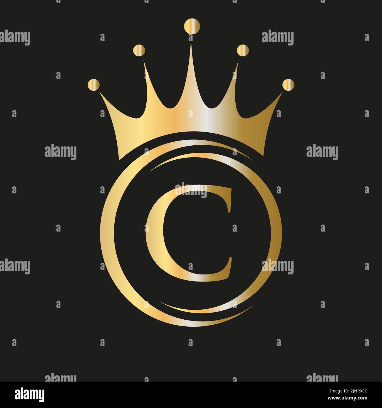 Letter C Crown Logo. Royal Crown Logo for Spa, Yoga, Beauty, Fashion ...