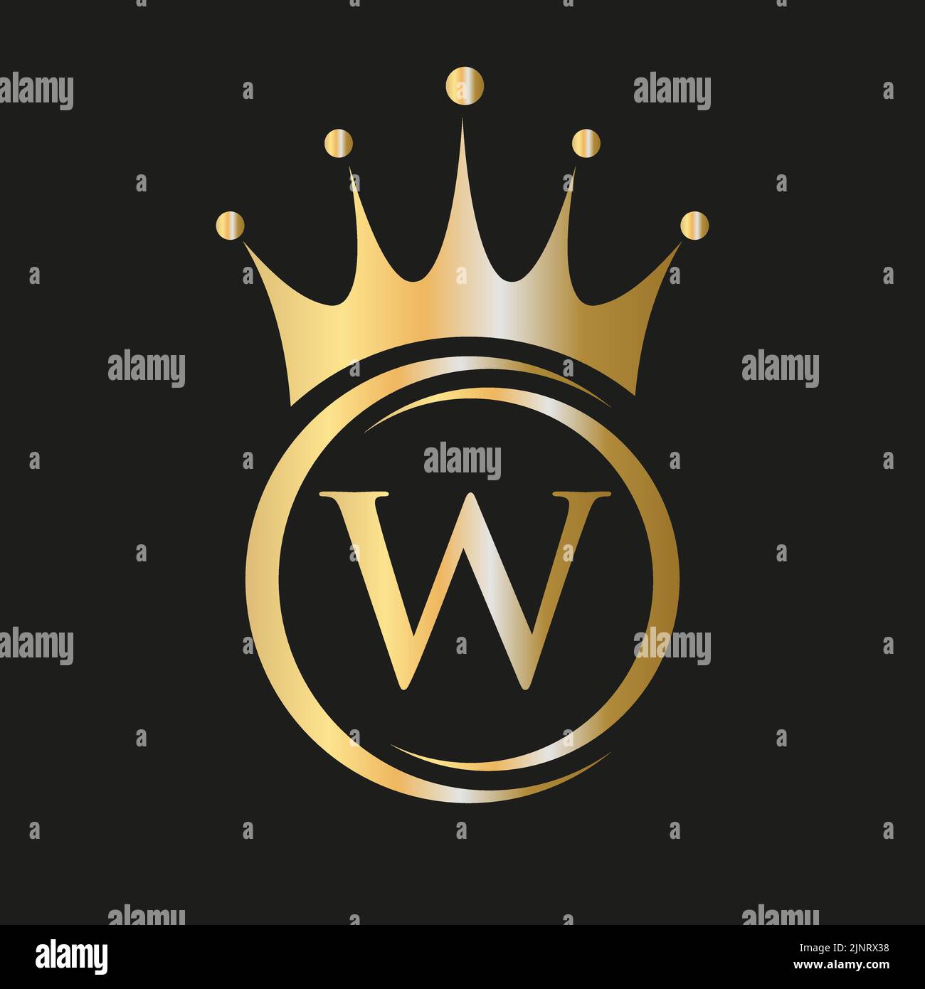 Letter W Crown Logo. Royal Crown Logo for Spa, Yoga, Beauty, Fashion ...