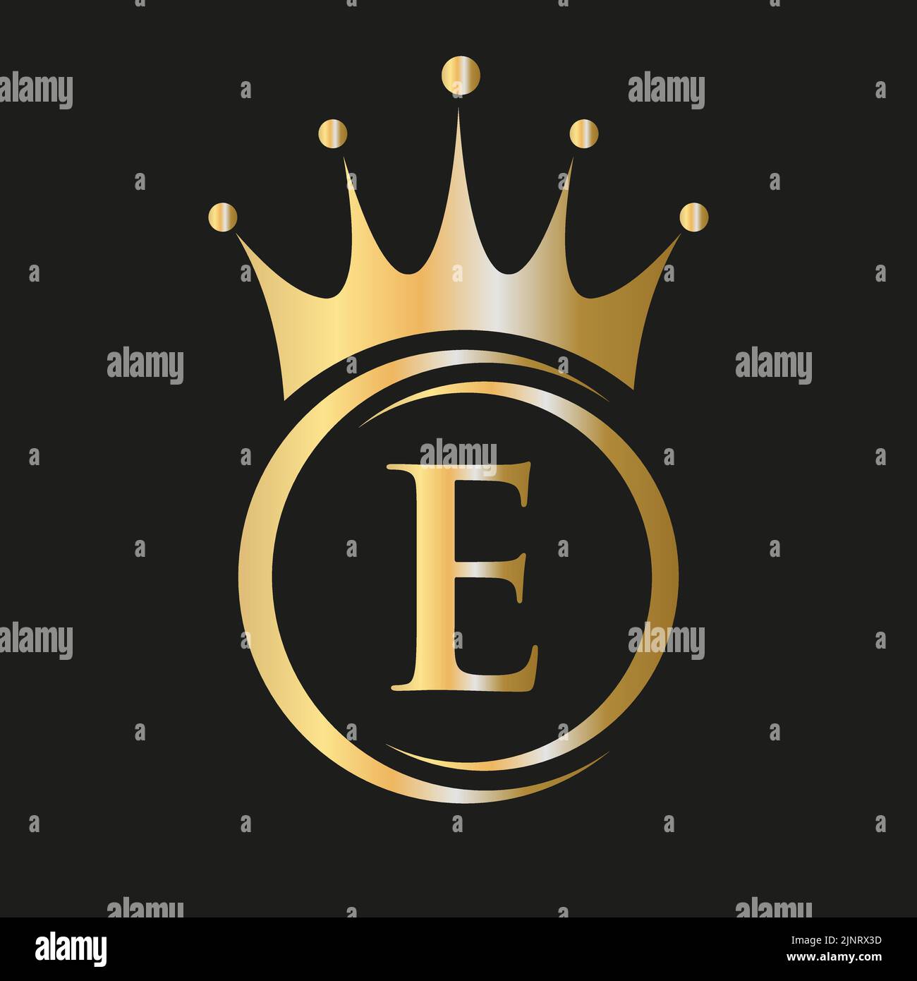 Letter E Crown Logo. Royal Crown Logo for Spa, Yoga, Beauty, Fashion ...