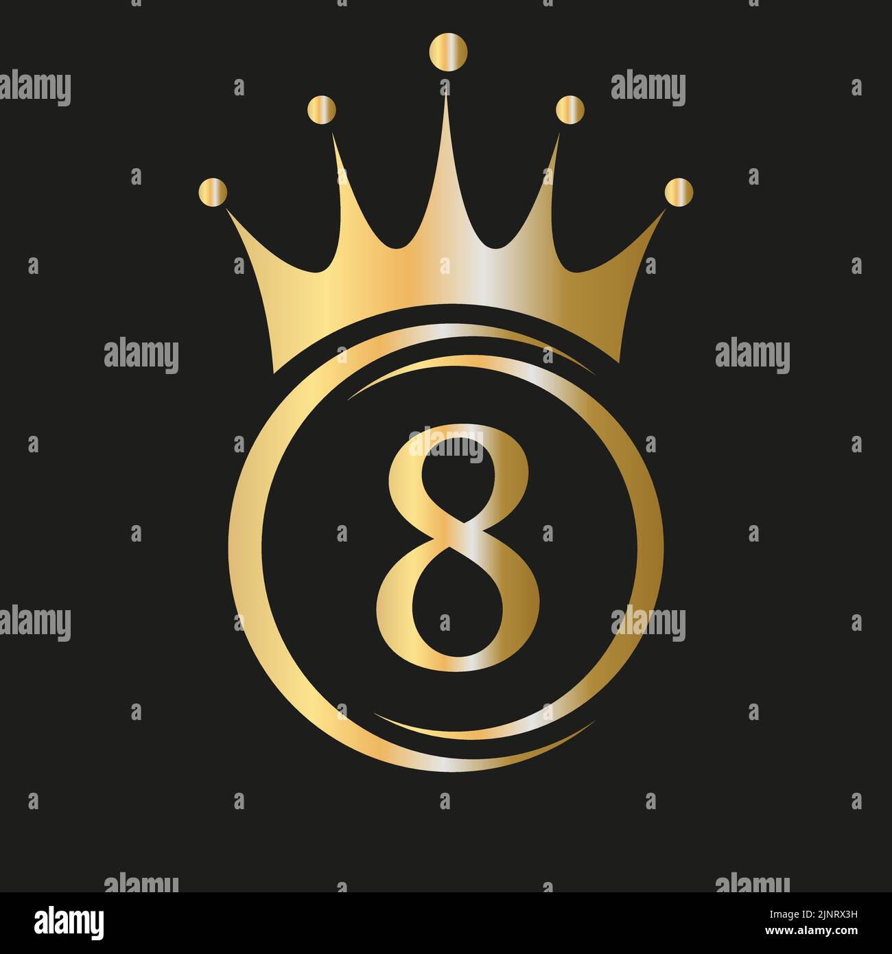 Letter 8 Crown Logo. Royal Crown Logo for Spa, Yoga, Beauty, Fashion ...