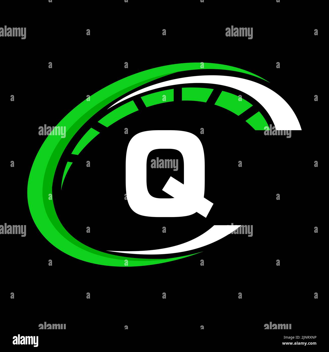 Sport Car Logo On Letter Q Speed Concept. Car Automotive Template For ...