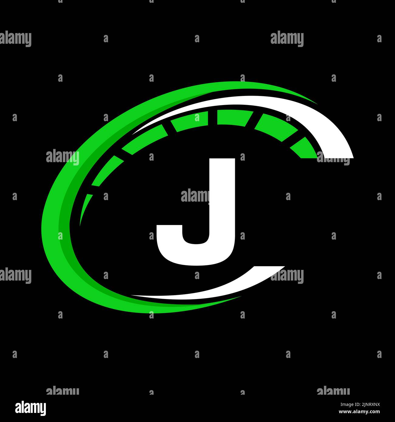 Sport Car Logo On Letter J Speed Concept. Car Automotive Template For ...
