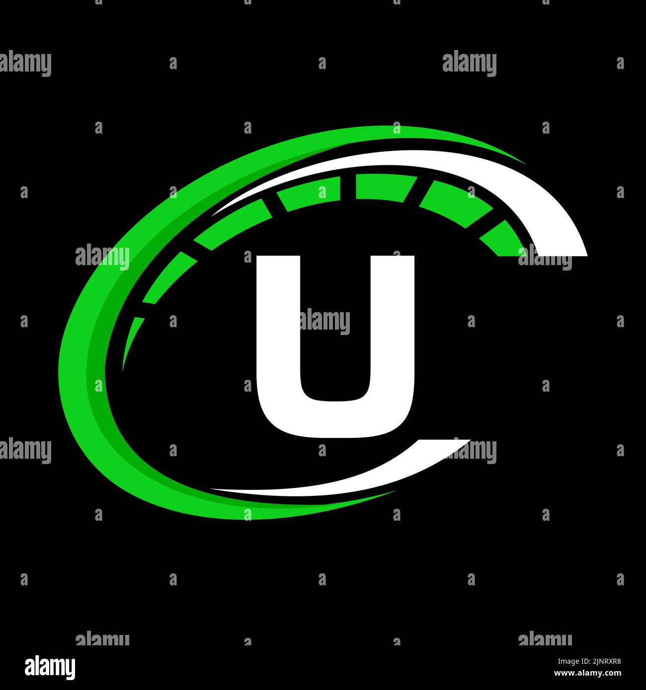 Sport Car Logo On Letter U Speed Concept. Car Automotive Template For ...
