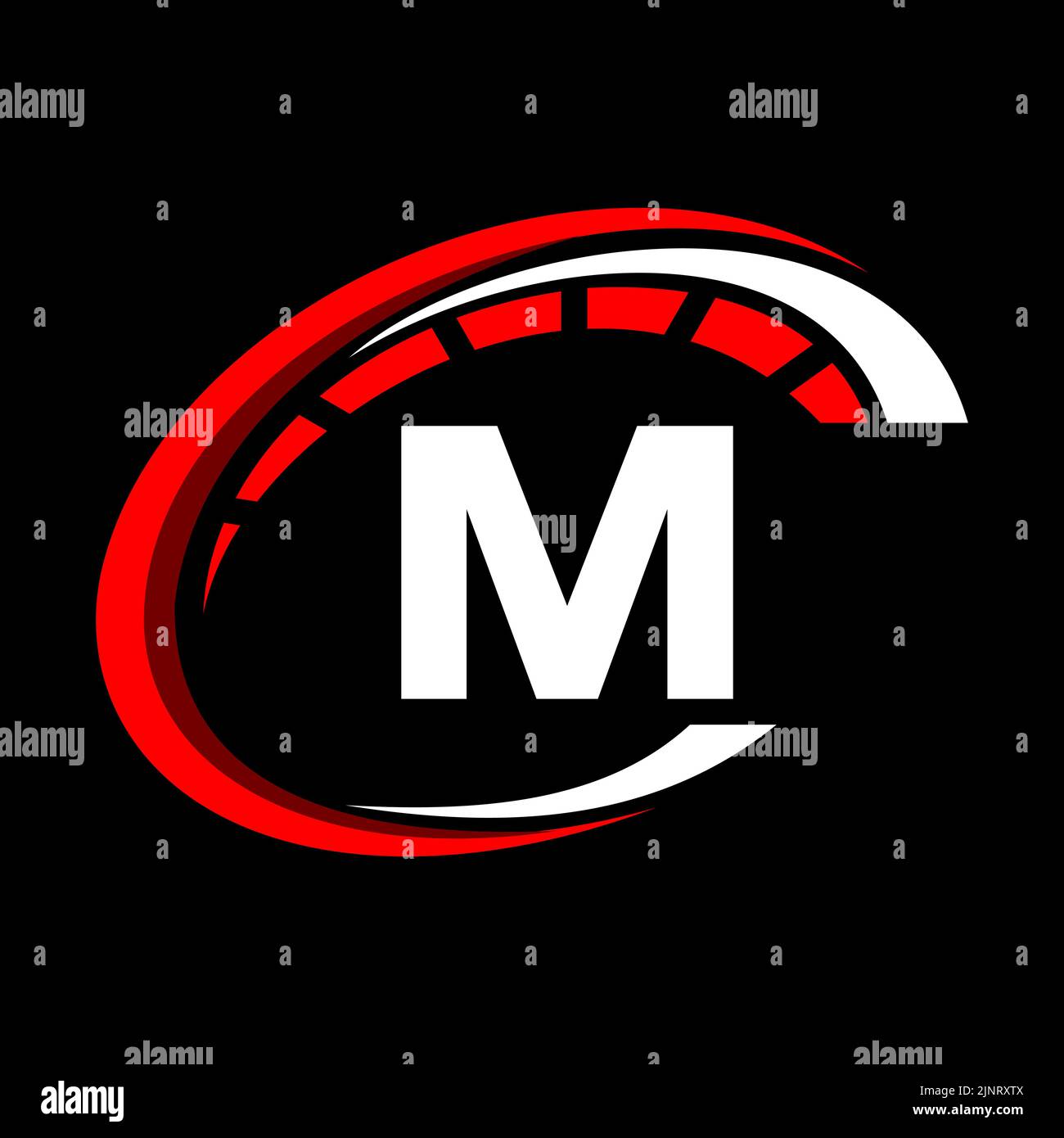 Sport Car Logo On Letter M Speed Concept. Car Automotive Template For ...