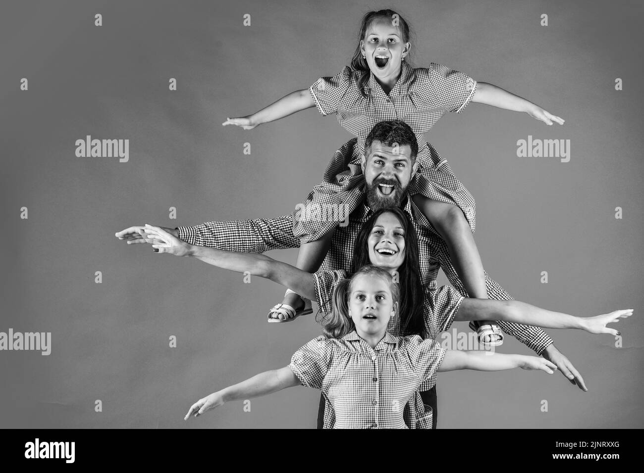 Happy family parenthood having Black and White Stock Photos & Images ...
