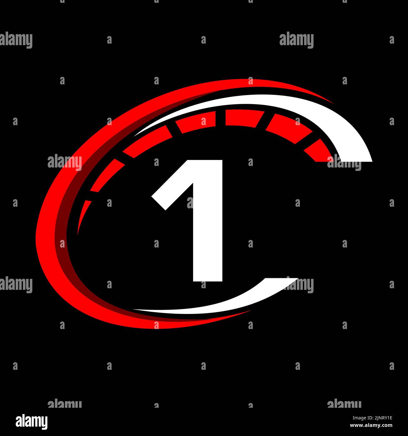 Sport Car Logo On Letter 1 Speed Concept. Car Automotive Template For ...