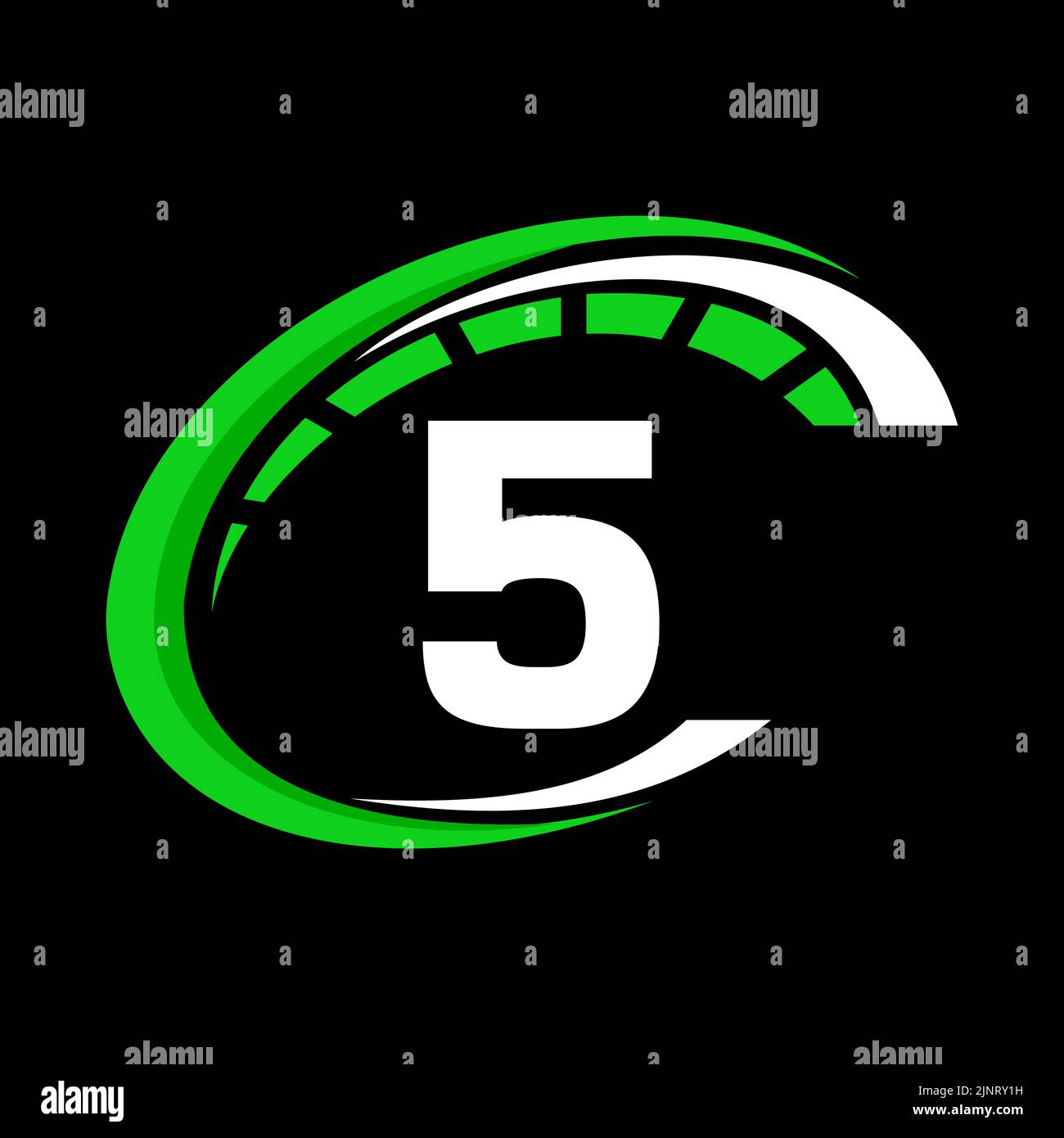 Sport Car Logo On Letter 5 Speed Concept. Car Automotive Template For ...